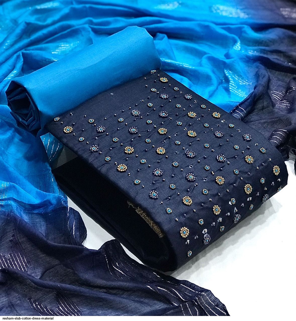 RESHAM SLUB COTTON DRESS MATERIAL