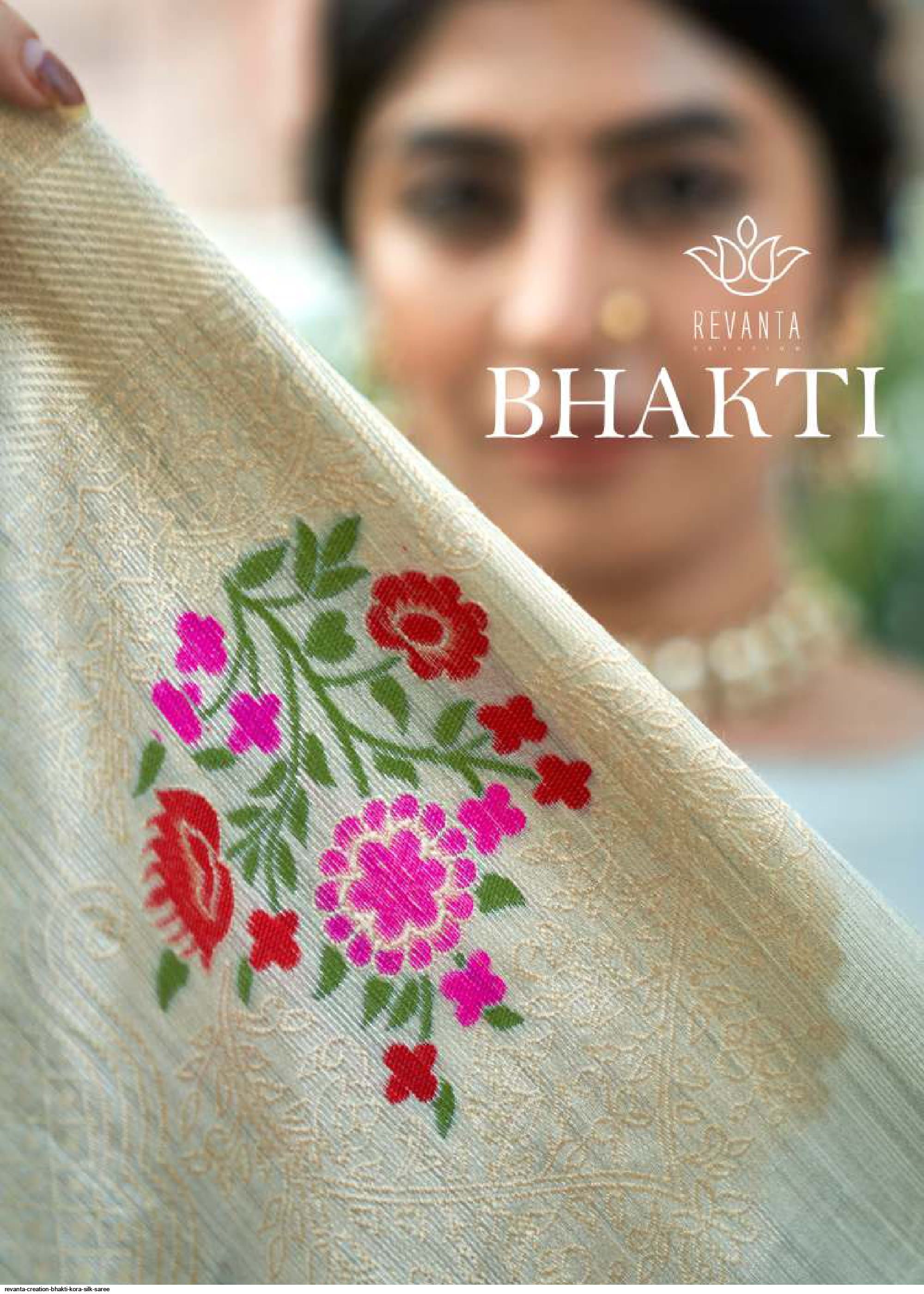 revanta creation BHAKTI Kora Silk saree