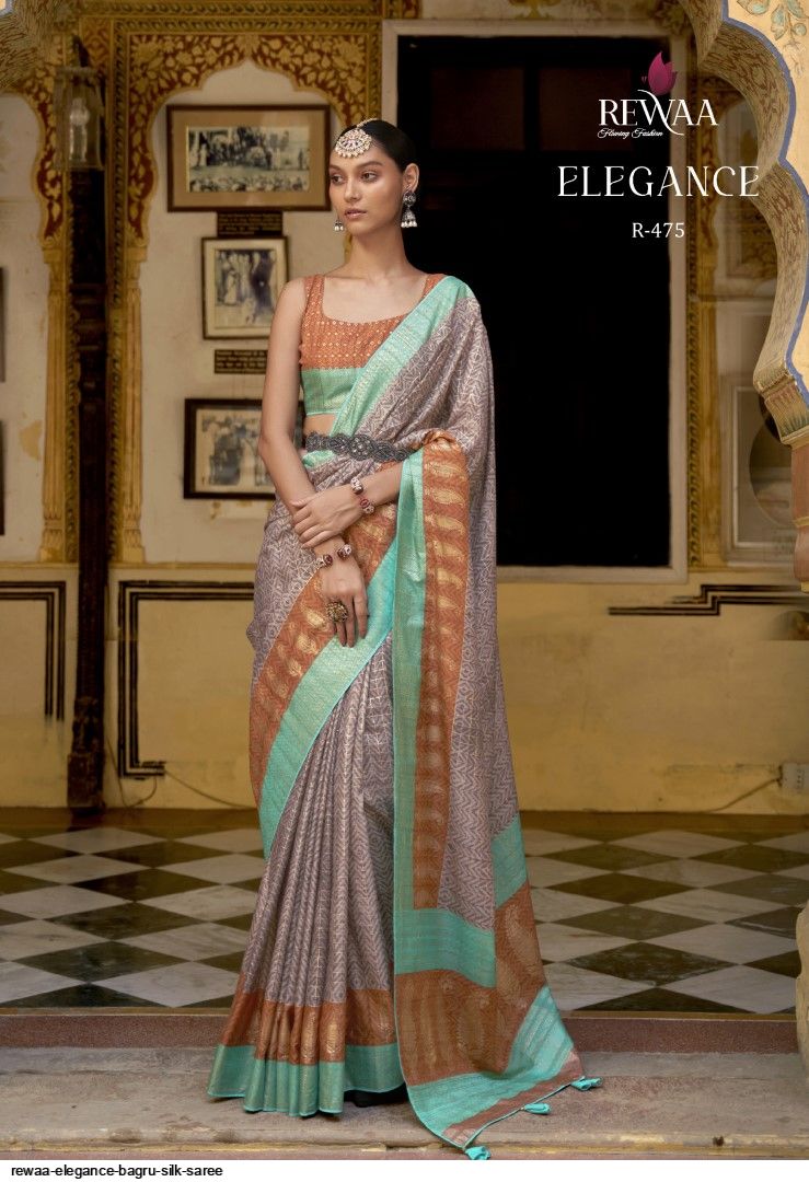 REWAA ELEGANCE BAGRU SILK SAREE