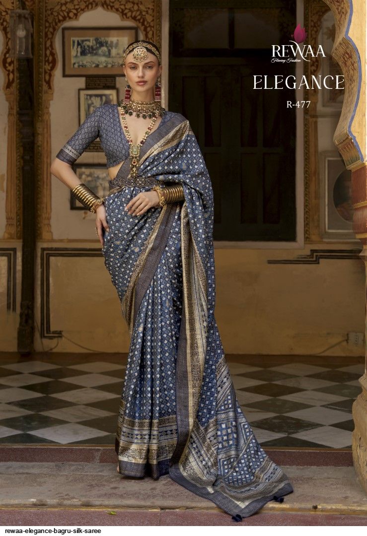 REWAA ELEGANCE BAGRU SILK SAREE