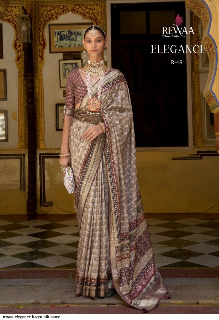 REWAA ELEGANCE BAGRU SILK SAREE