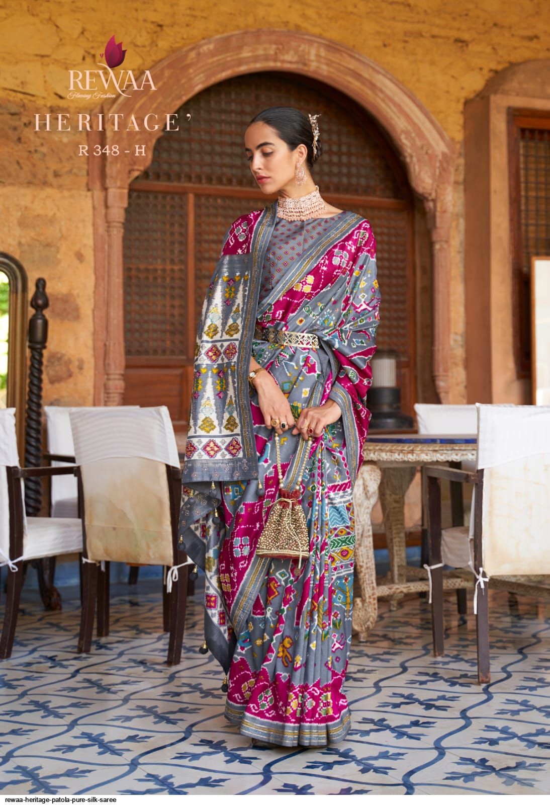 REWAA Heritage Patola Pure Silk saree