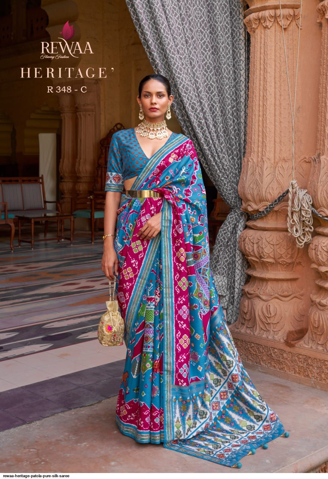 REWAA Heritage Patola Pure Silk saree