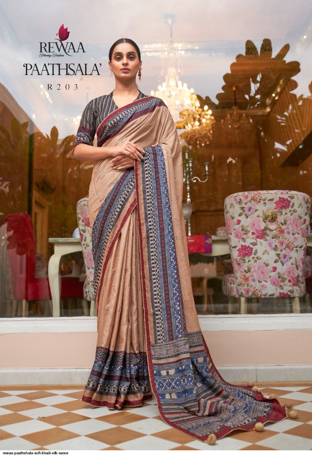 REWAA PAATHSHALA SOFT KHADI SILK SAREE