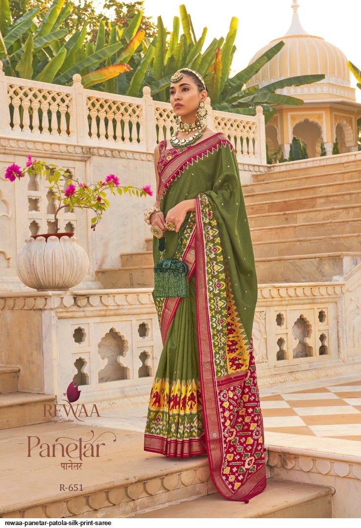REWAA PANETAR PATOLA SILK PRINT SAREE
