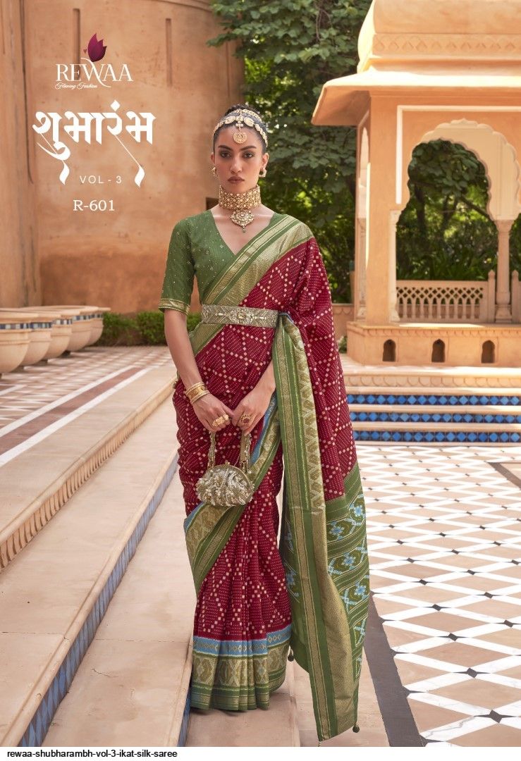 REWAA SHUBHARAMBH VOL 3 IKAT SILK SAREE