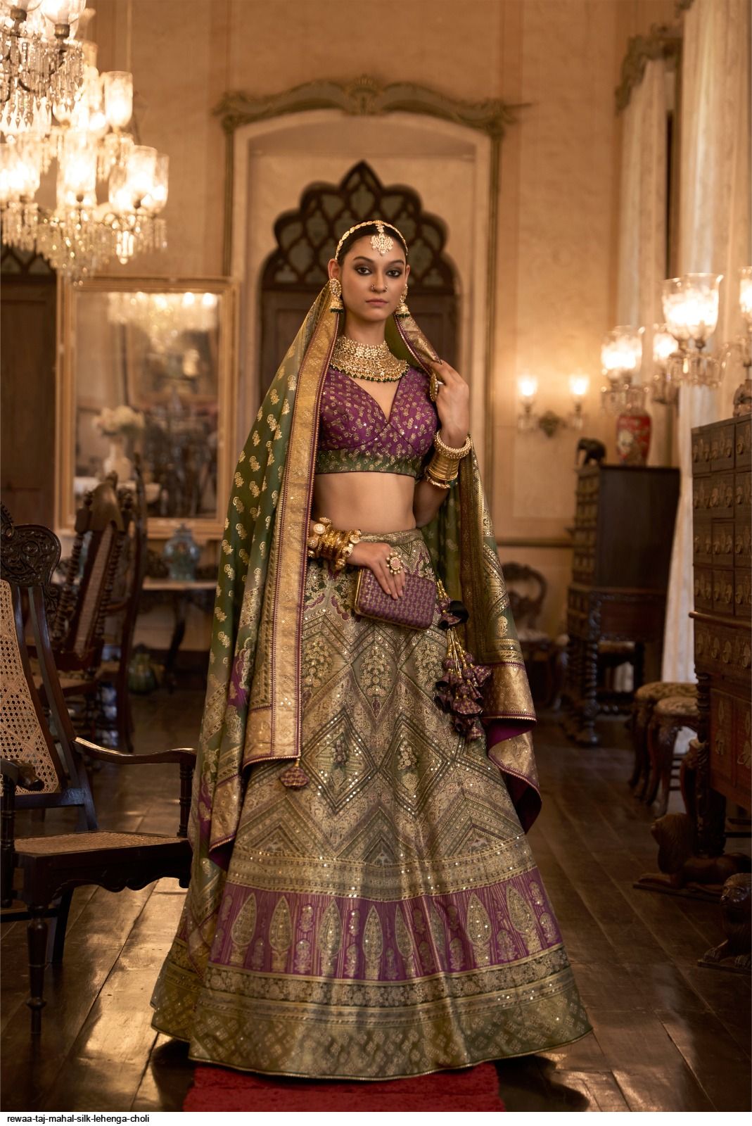 REWAA TAJ MAHAL SILK LEHENGA CHOLI