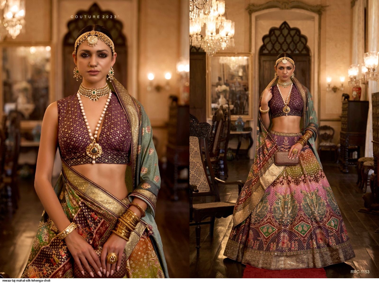 REWAA TAJ MAHAL SILK LEHENGA CHOLI
