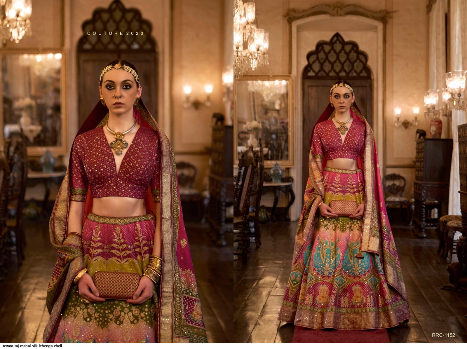 REWAA TAJ MAHAL SILK LEHENGA CHOLI
