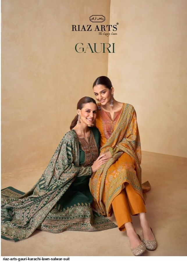 RIAZ ARTS GAURI KARACHI LAWN salwar suit
