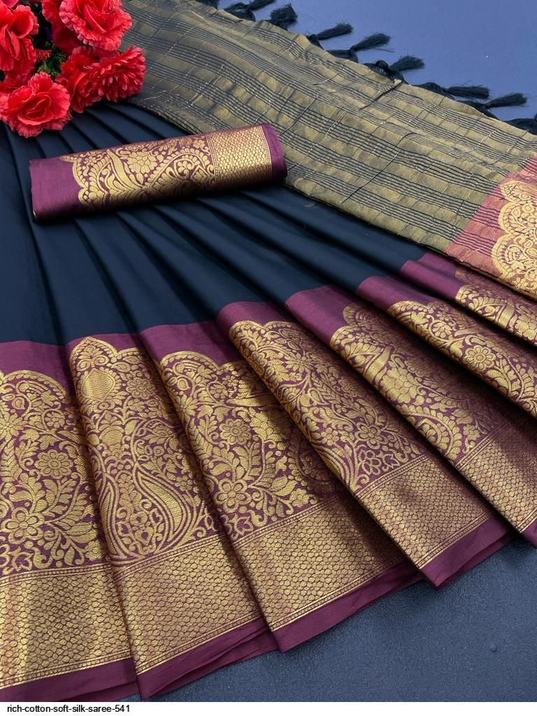 Rich cotton soft silk saree 541