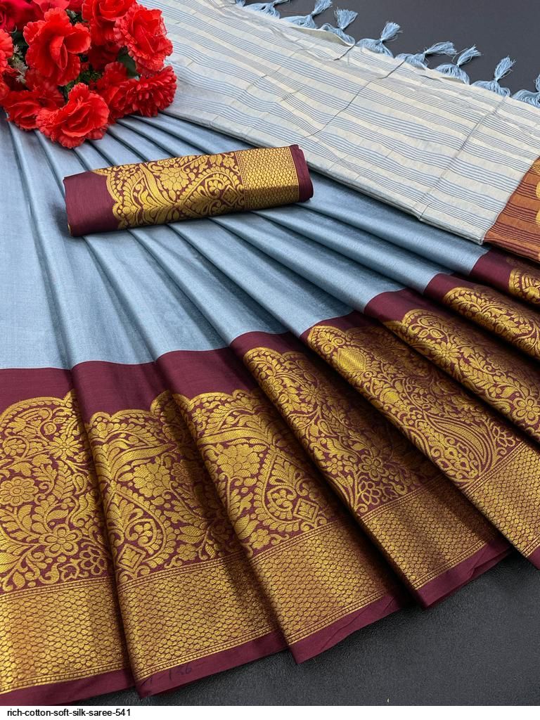 Rich cotton soft silk saree 541