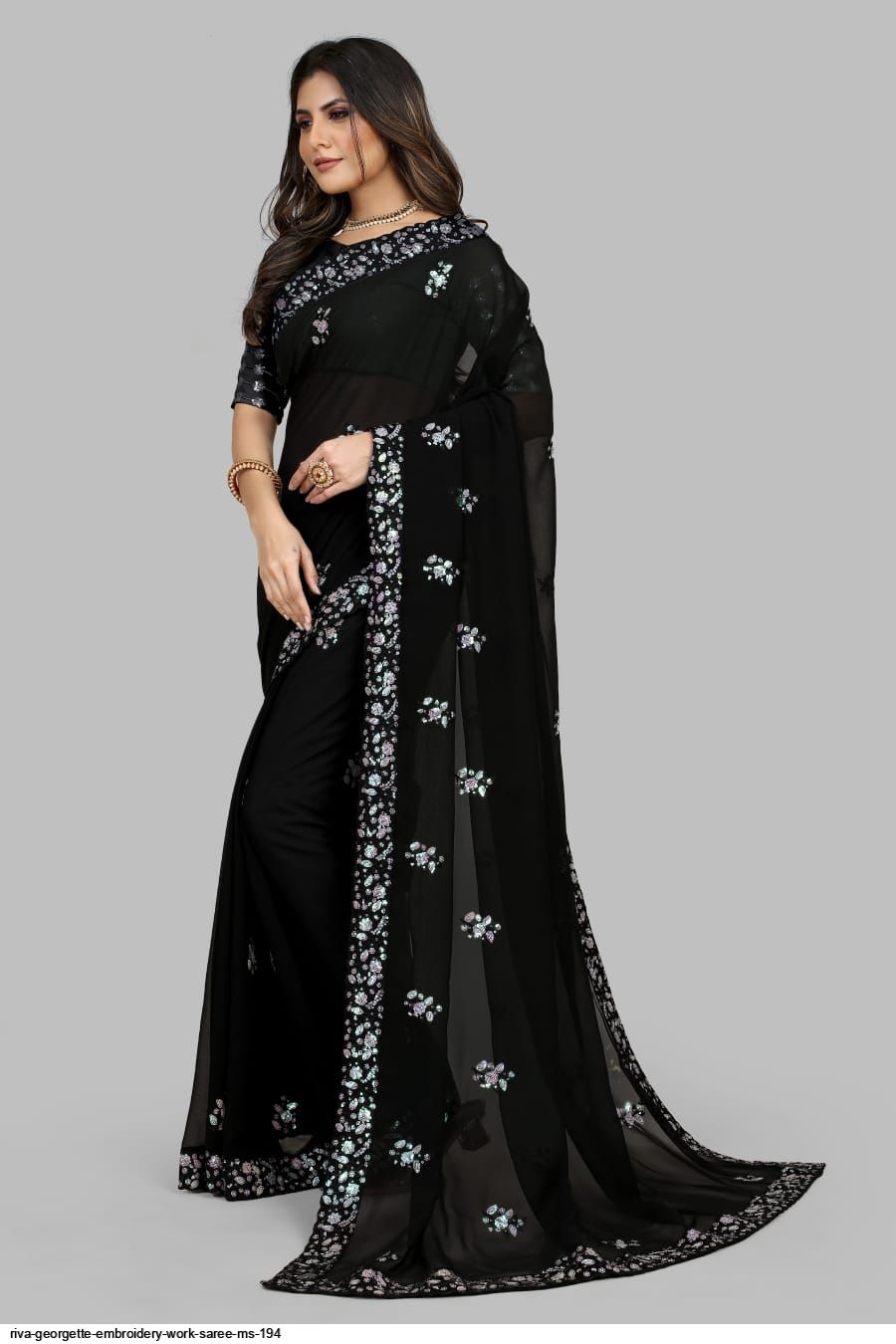 Riva GEORGETTE EMBROIDERY WORK SAREE MS 194