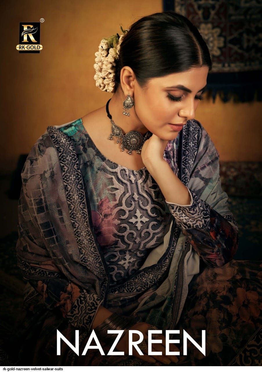 RK GOLD NAZREEN VELVET salwar suits