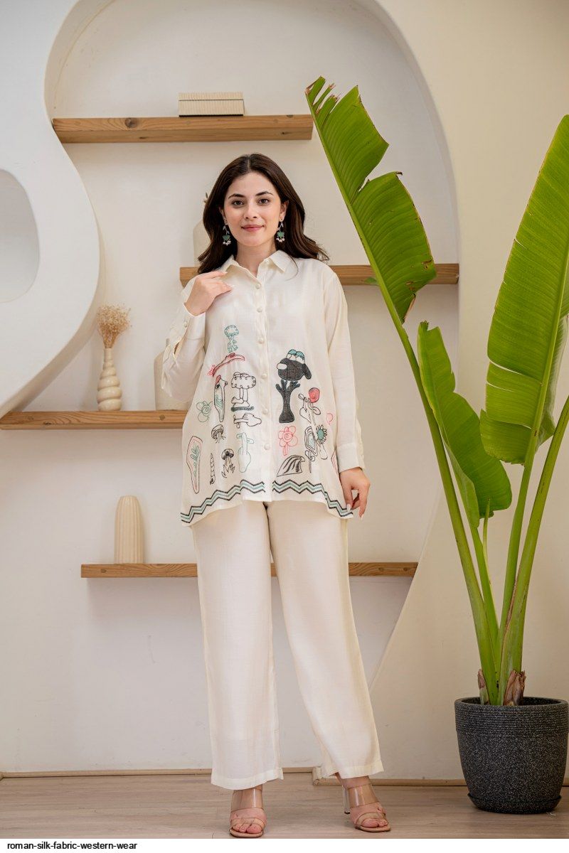 Roman silk fabric western wear