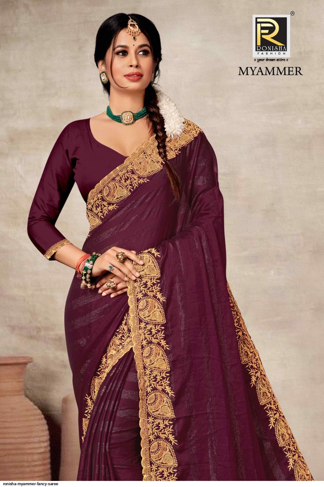 ronisha MYAMMER fancy saree