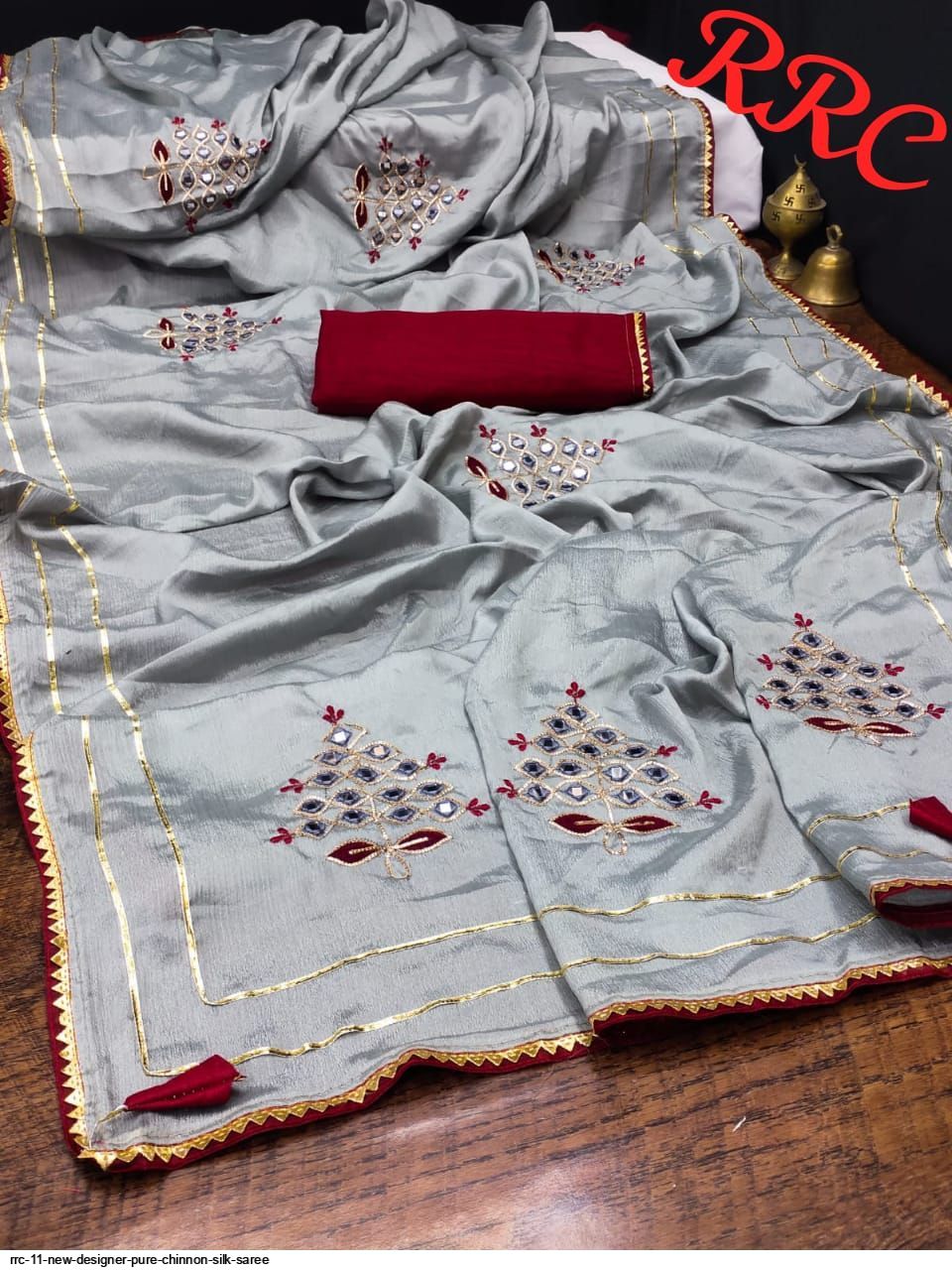 RRC 11 NEW DESIGNER PURE CHINNON SILK SAREE