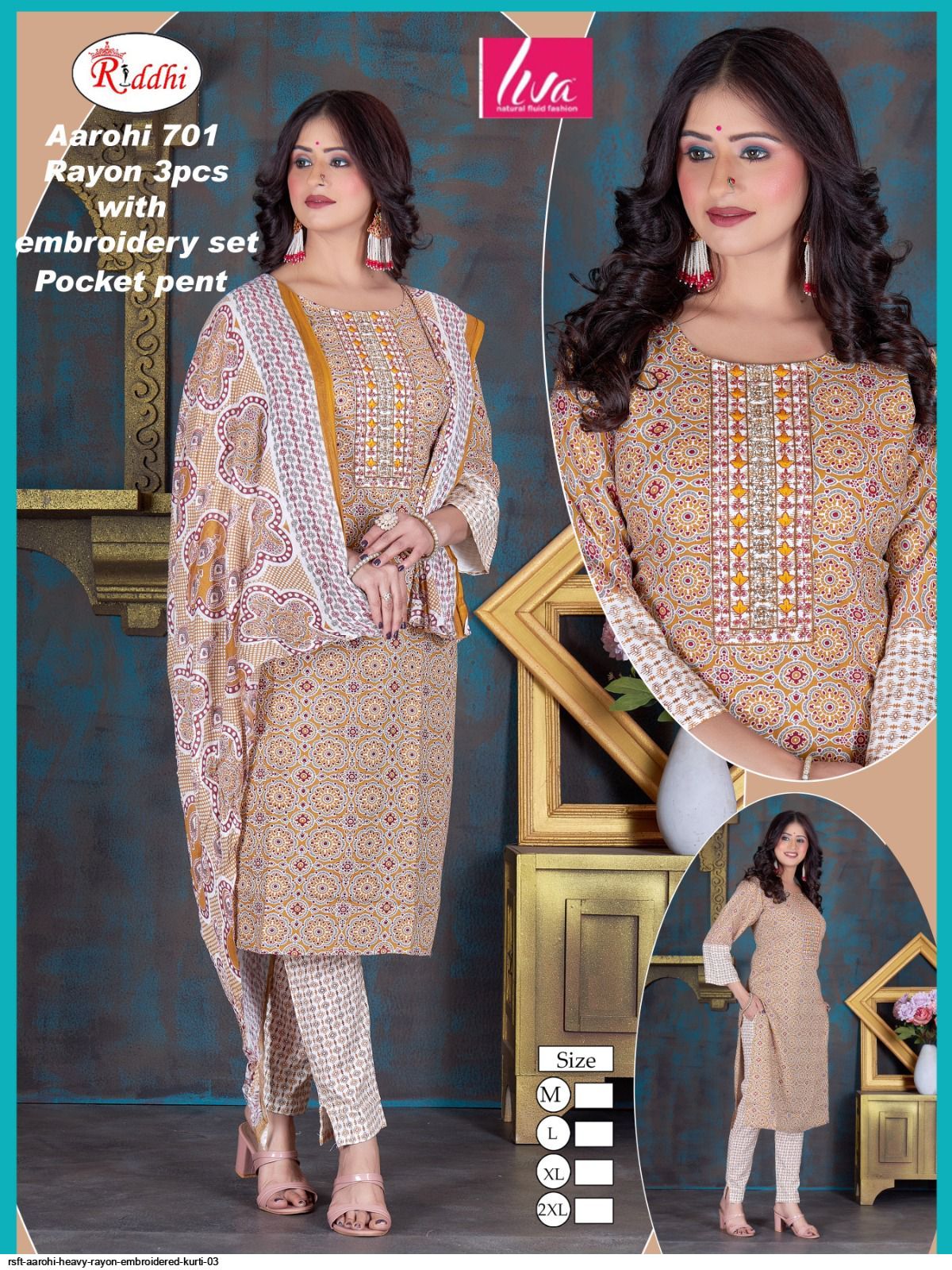 RSFT AAROHI HEAVY RAYON EMBROIDERED KURTI 03