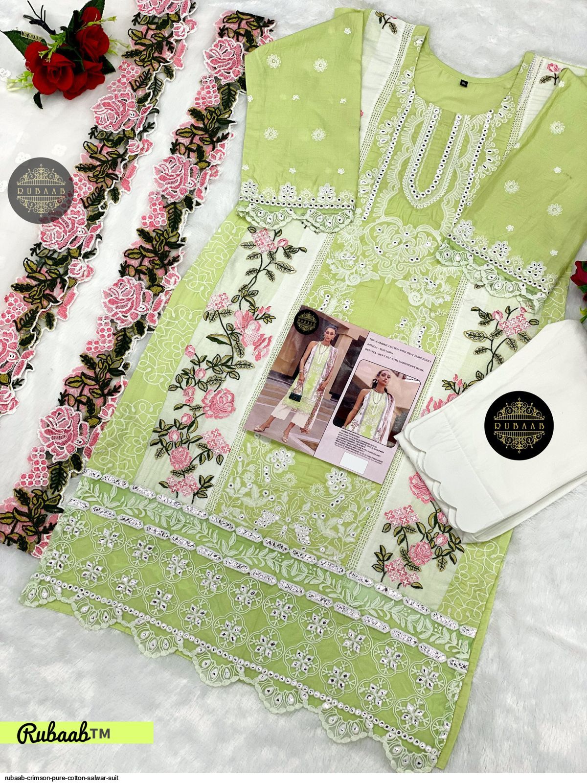 RUBAAB CRIMSON PURE COTTON SALWAR SUIT