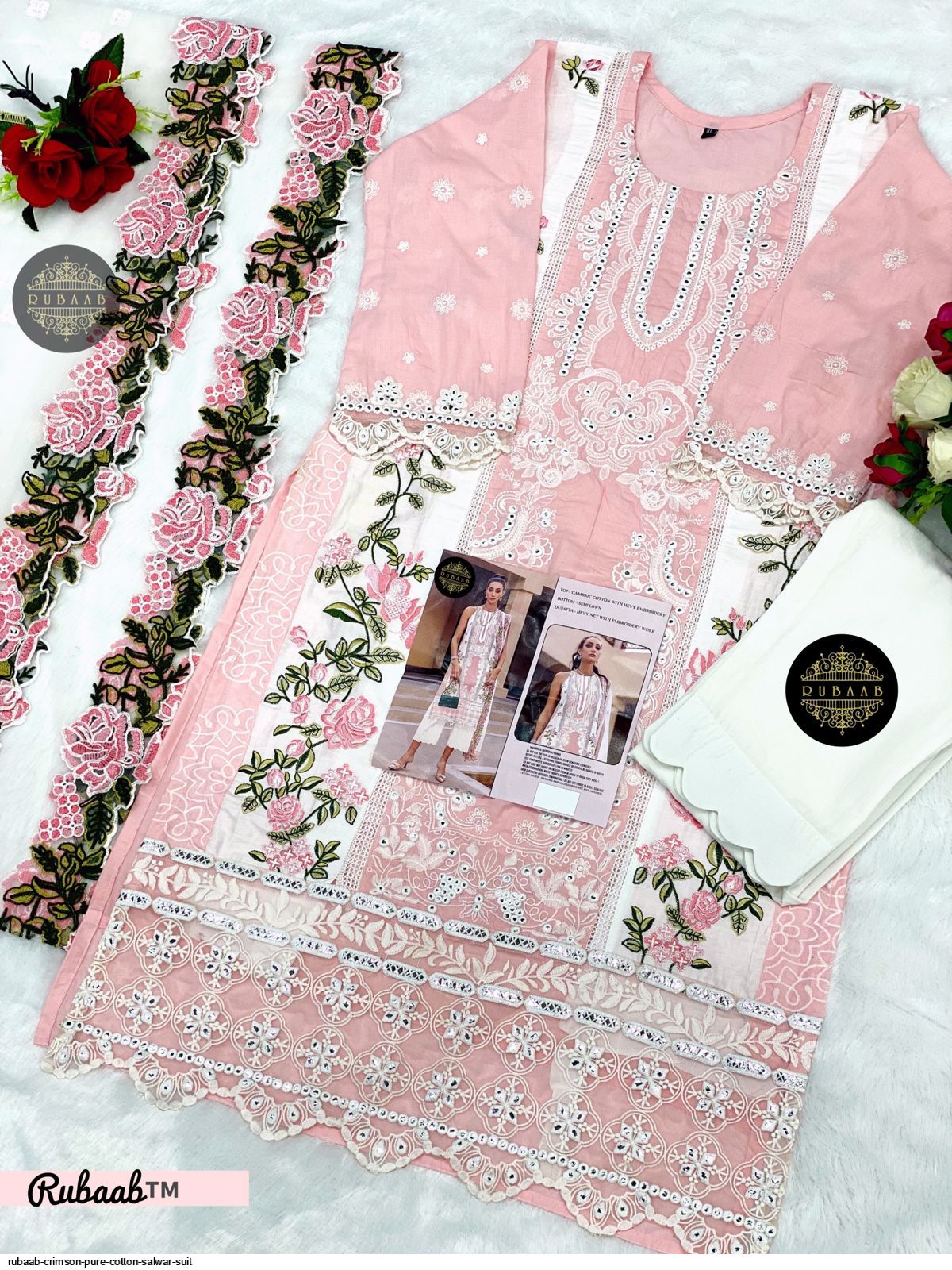 RUBAAB CRIMSON PURE COTTON SALWAR SUIT