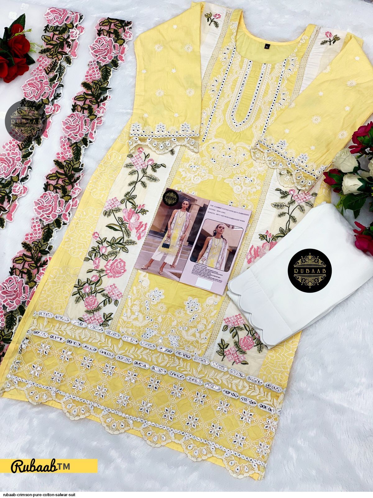 RUBAAB CRIMSON PURE COTTON SALWAR SUIT