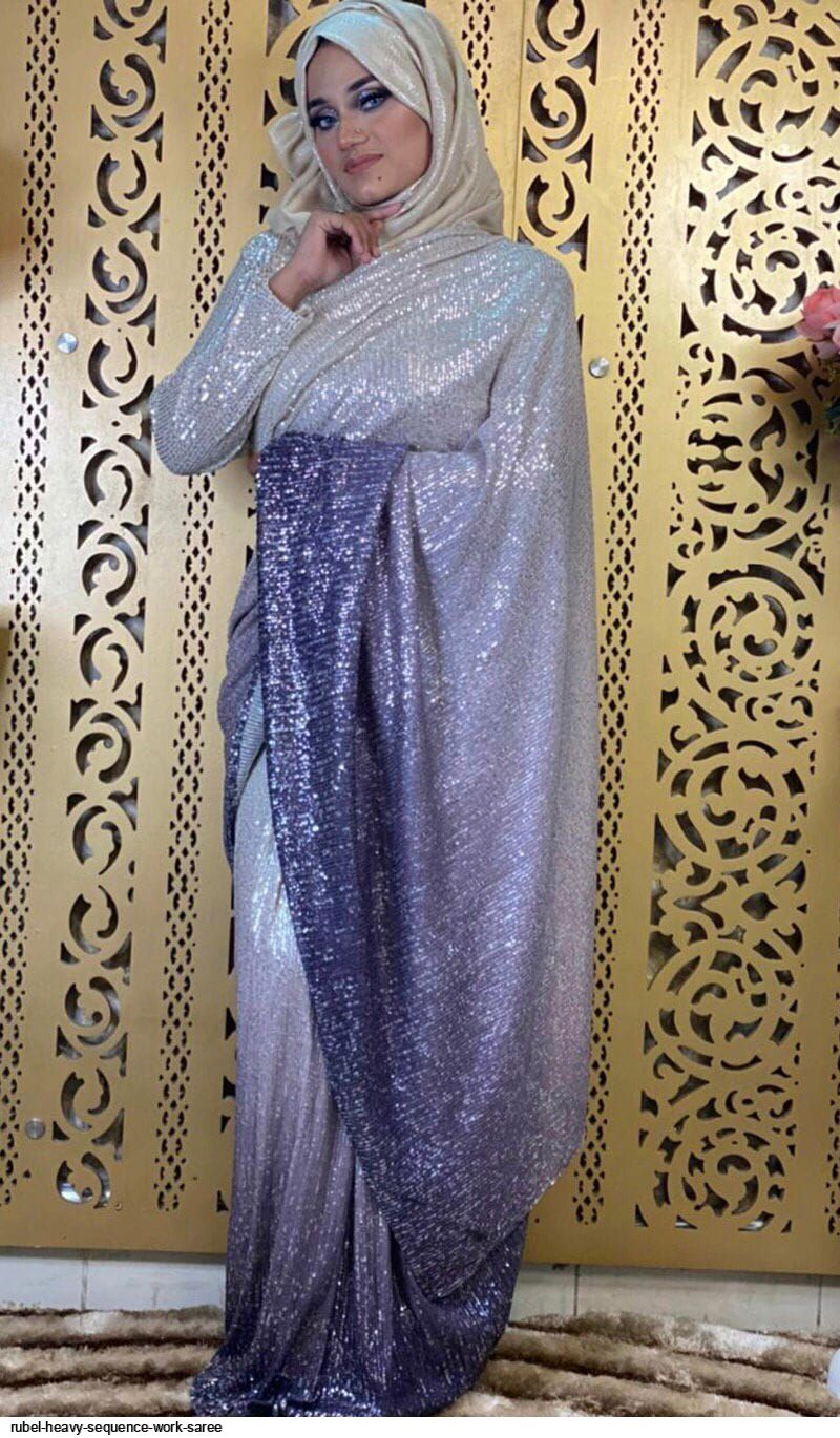 RUBEL HEAVY SEQUENCE WORK SAREE