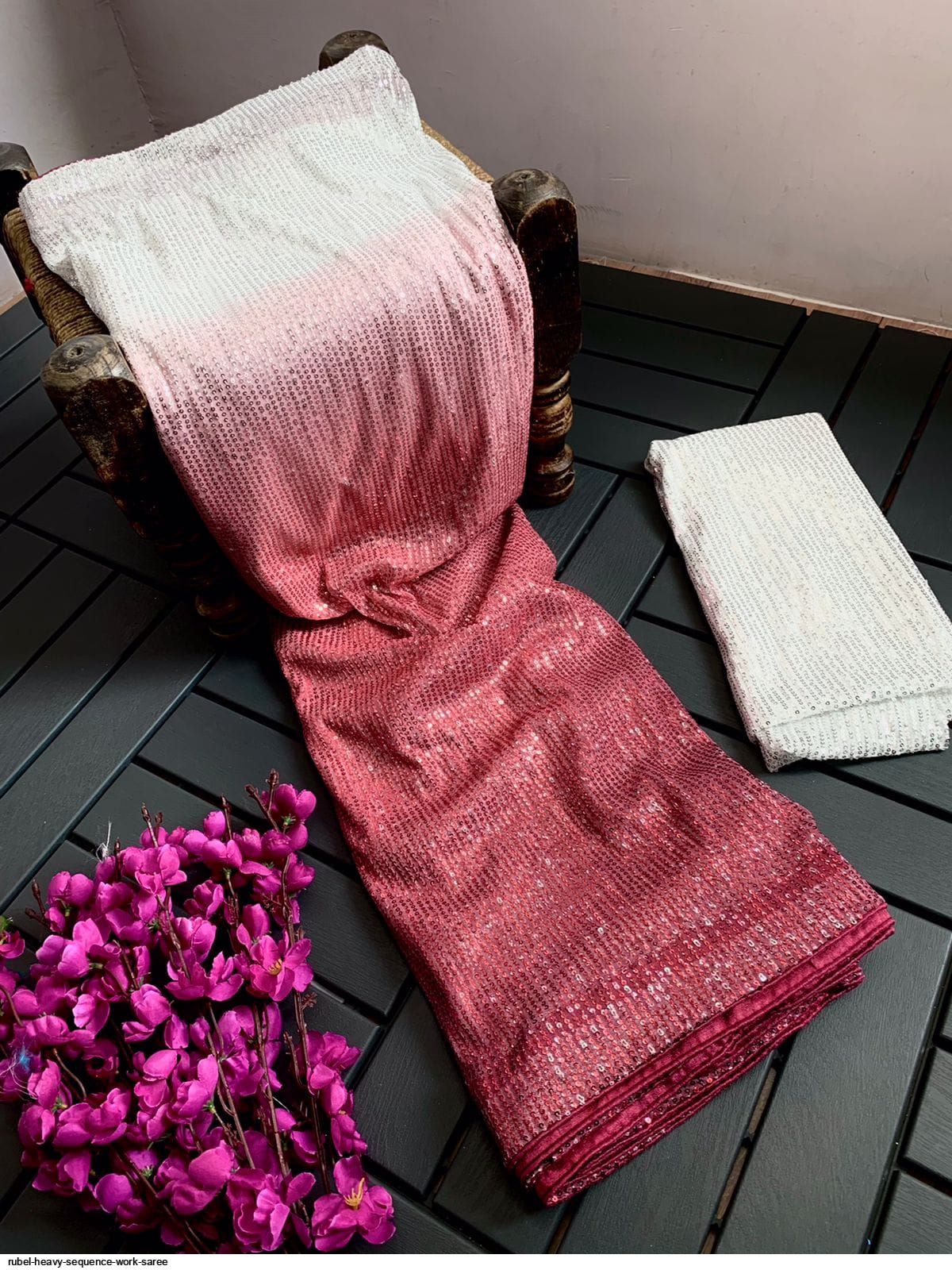 RUBEL HEAVY SEQUENCE WORK SAREE