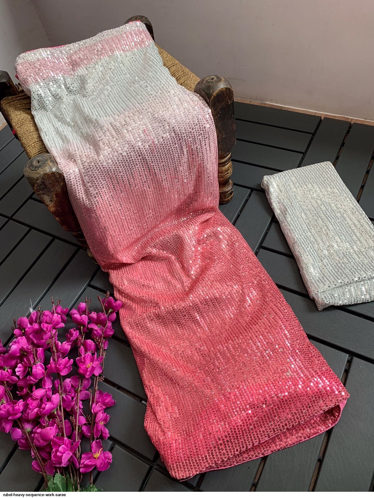 RUBEL HEAVY SEQUENCE WORK SAREE