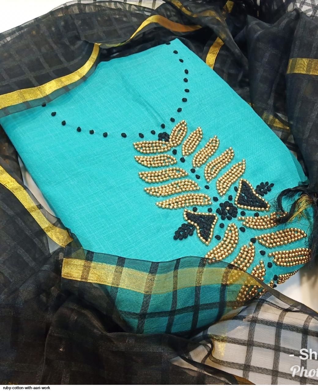 RUBY COTTON WITH AARI WORK