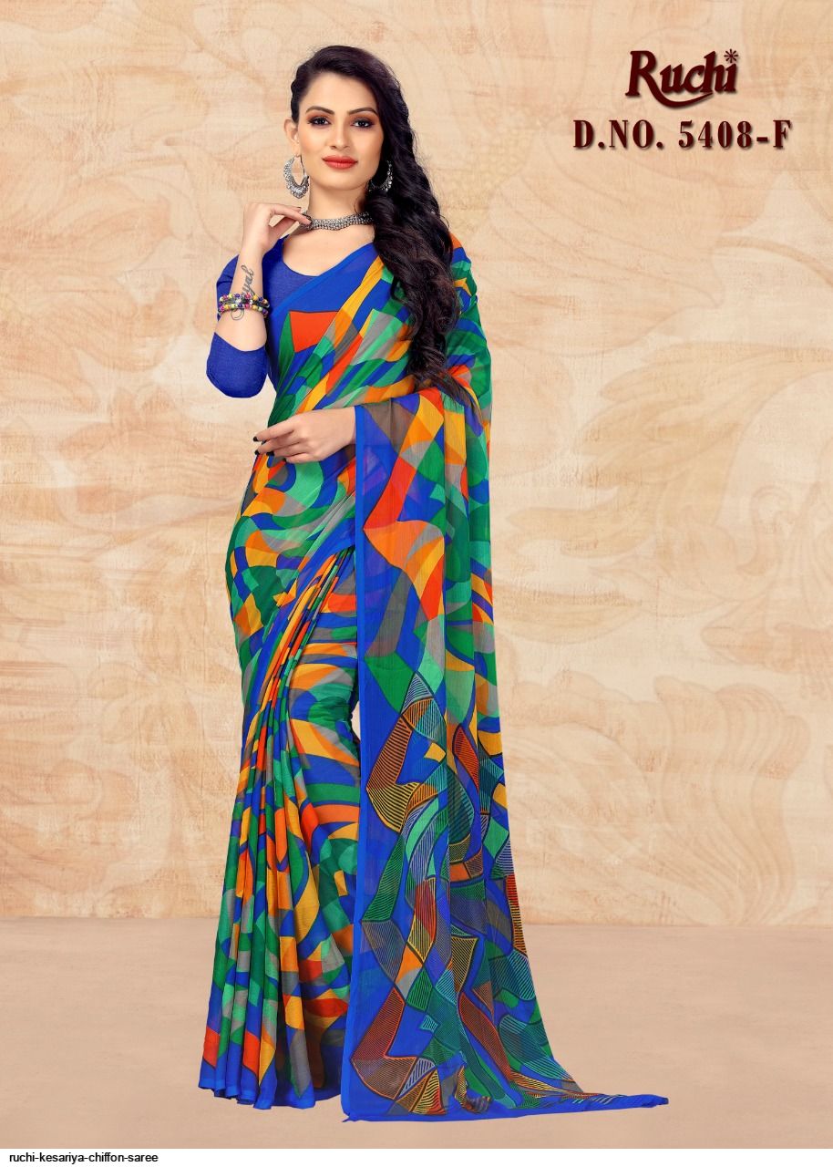 Ruchi Kesariya Chiffon saree