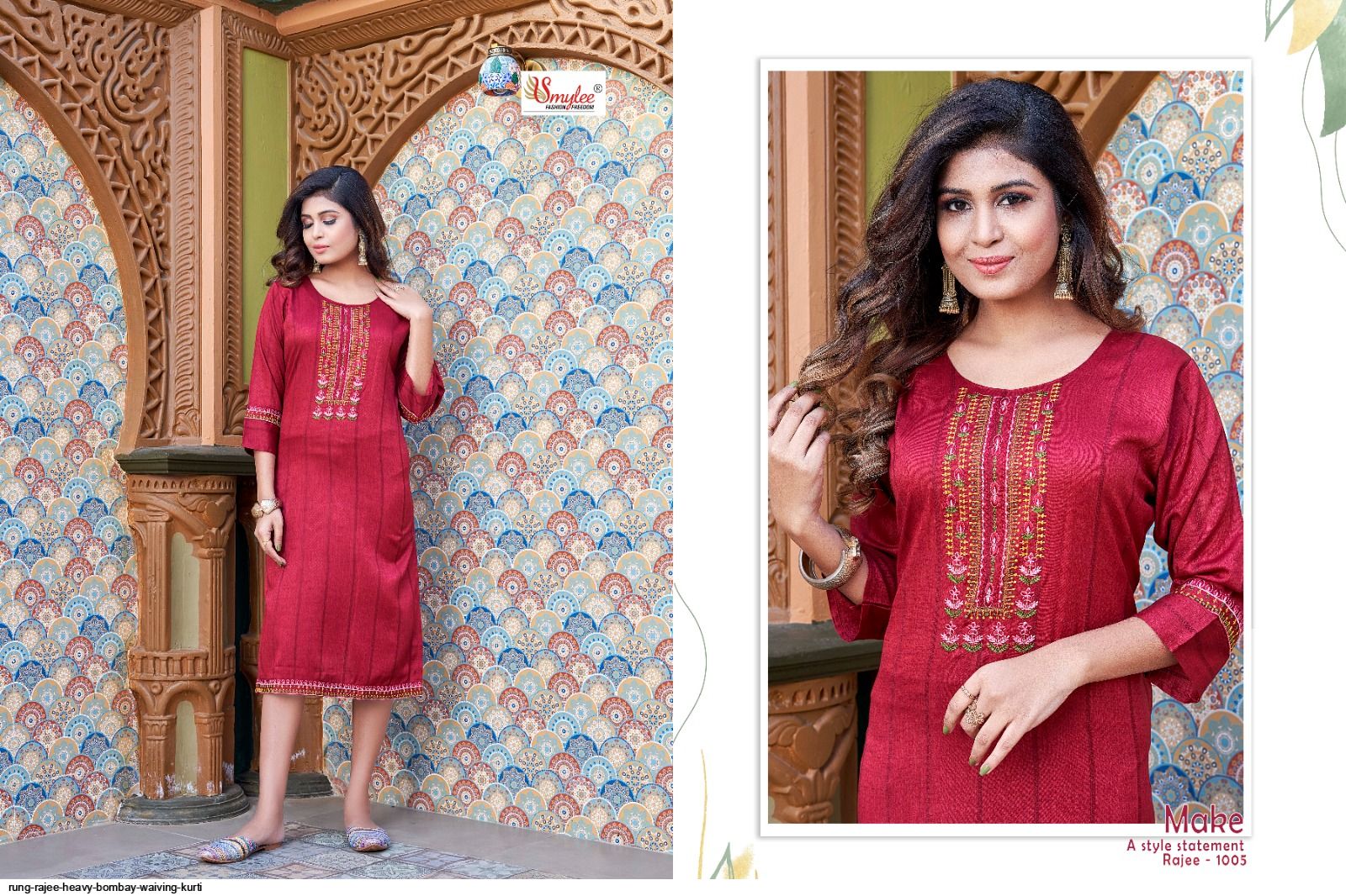 Rung RAJEE HEAVY bombay waiving kurti