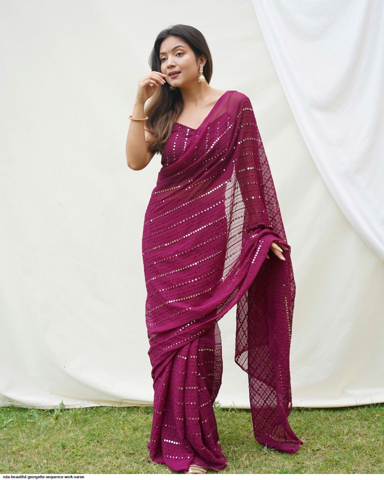 RUTA BEAUTIFUL GEORGETTE SEQUENCE WORK SAREE