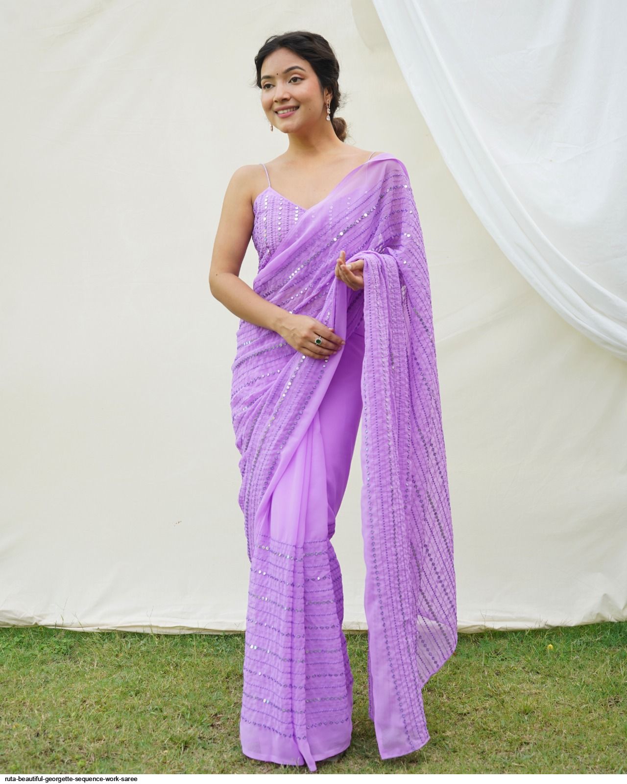 RUTA BEAUTIFUL GEORGETTE SEQUENCE WORK SAREE