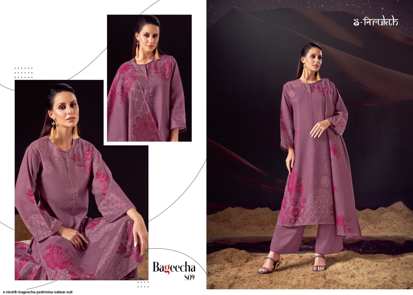 S NIRUKTH BAGEECHA PASHMINA SALWAR SUIT