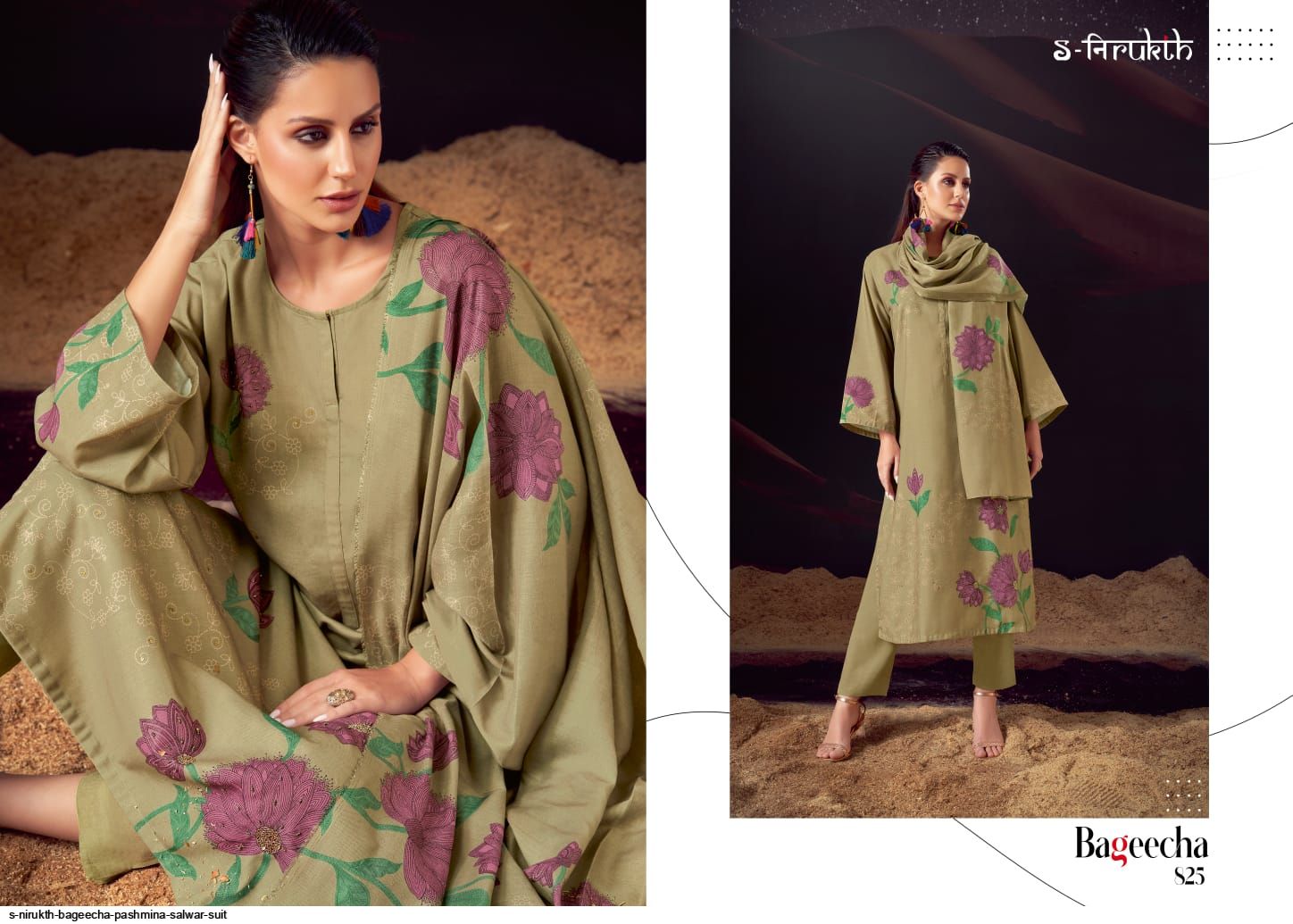 S NIRUKTH BAGEECHA PASHMINA SALWAR SUIT