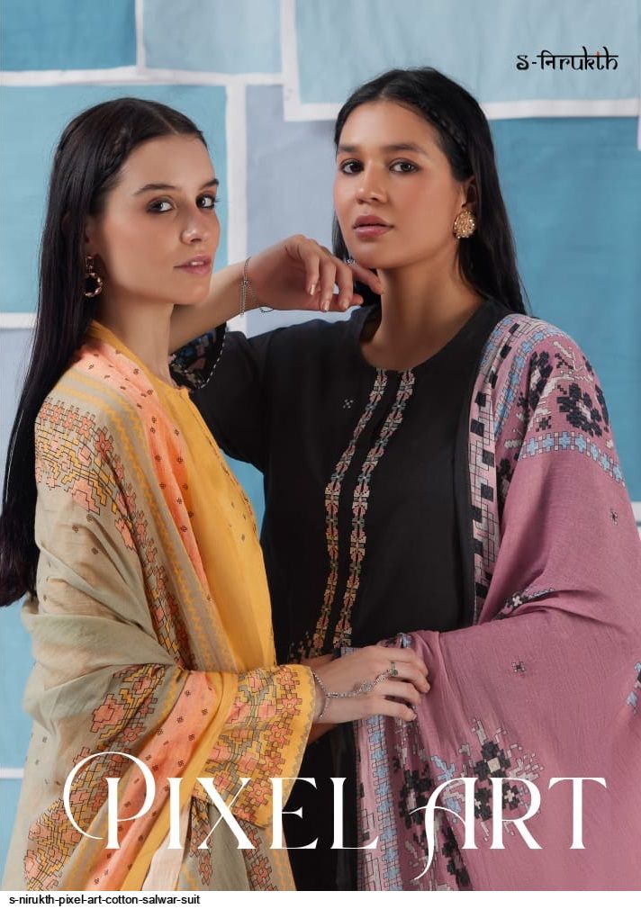 S NIRUKTH PIXEL ART COTTON SALWAR SUIT