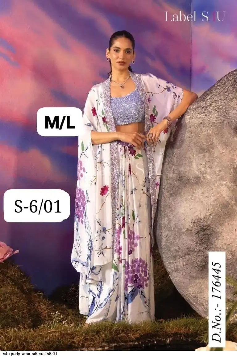 S4U PARTY WEAR SILK SUIT S6 01