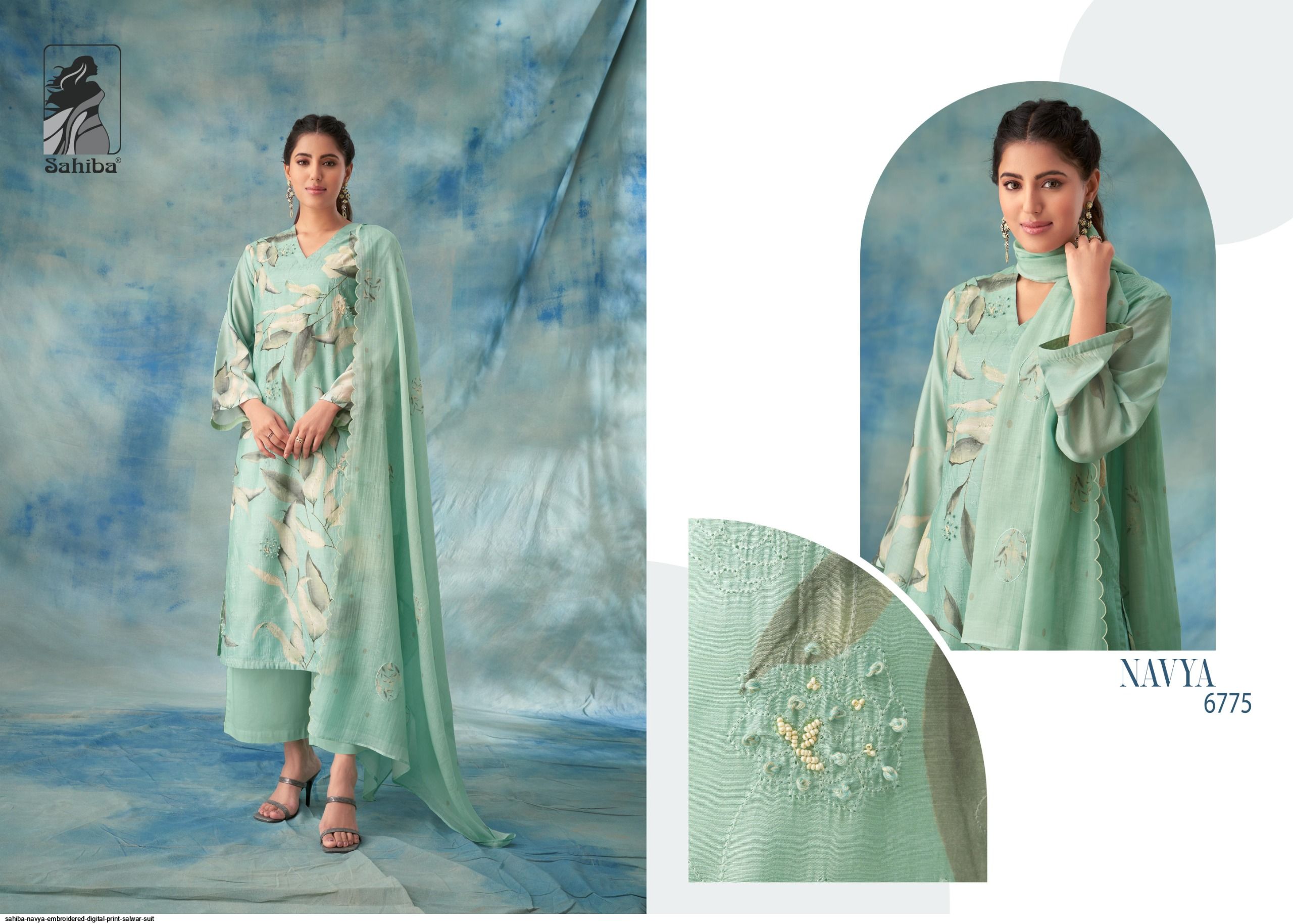 SAHIBA NAVYA EMBROIDERED DIGITAL PRINT SALWAR SUIT