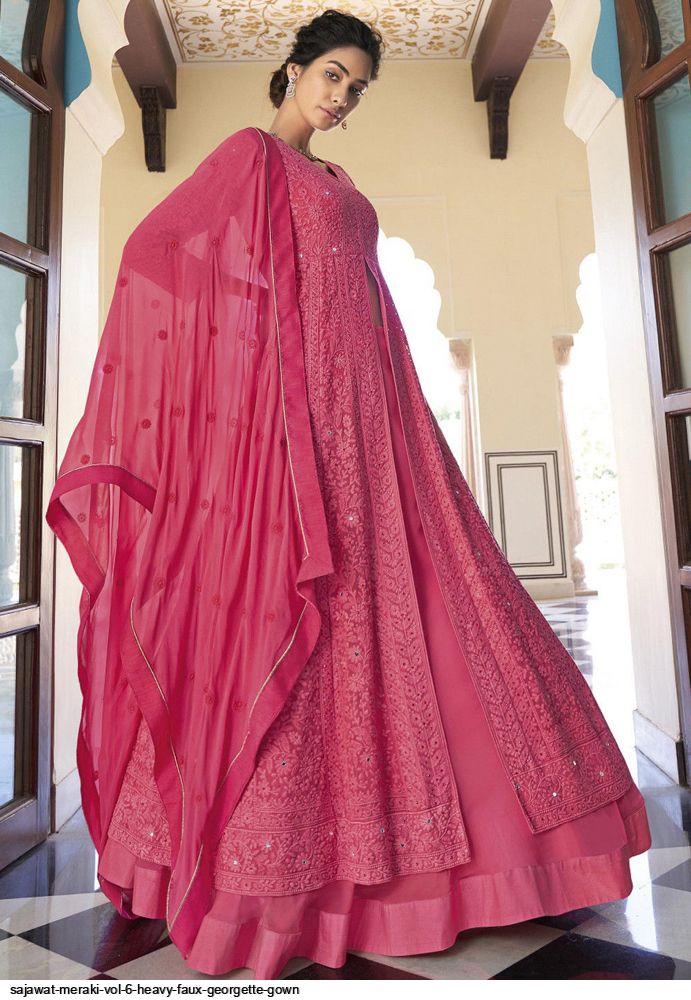 Sajawat meraki vol 6 heavy faux georgette gown