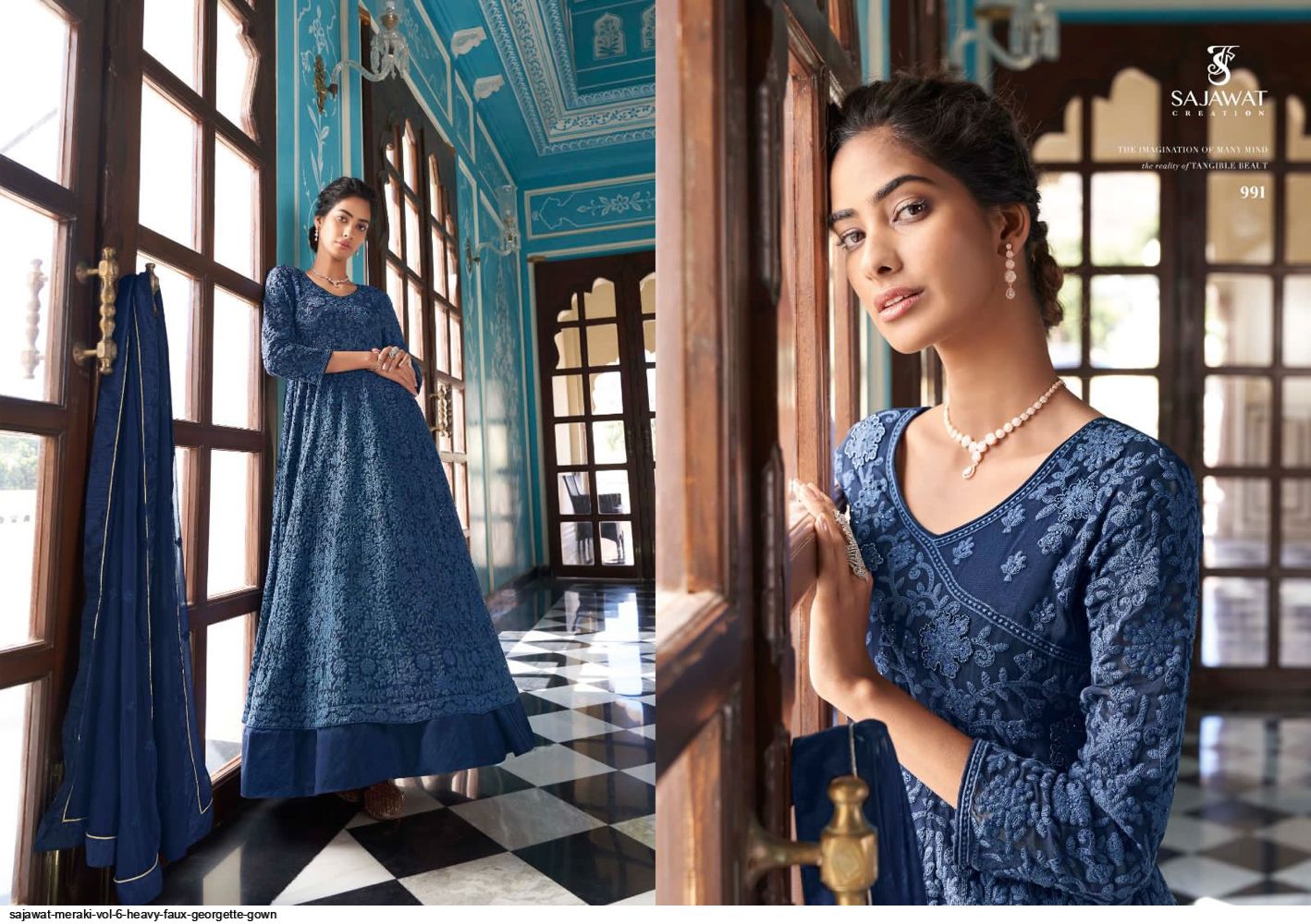 Sajawat meraki vol 6 heavy faux georgette gown