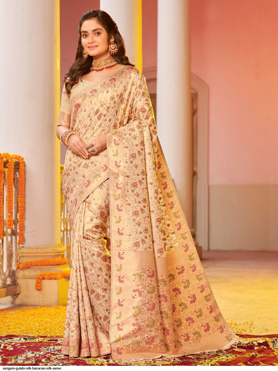 SANGAM GULABI SILK Banarasi Silk SAREE