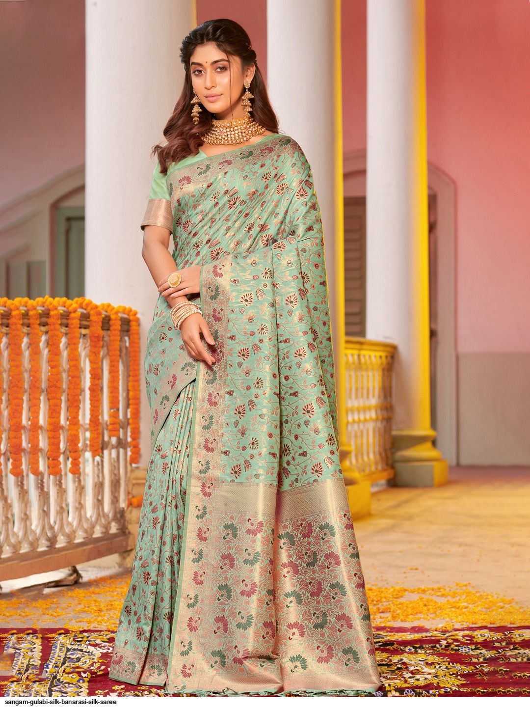 SANGAM GULABI SILK Banarasi Silk SAREE