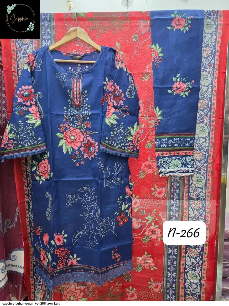 SAPPHIRE AGHA NOORAIN-VOL-266 LAWN KURTI
