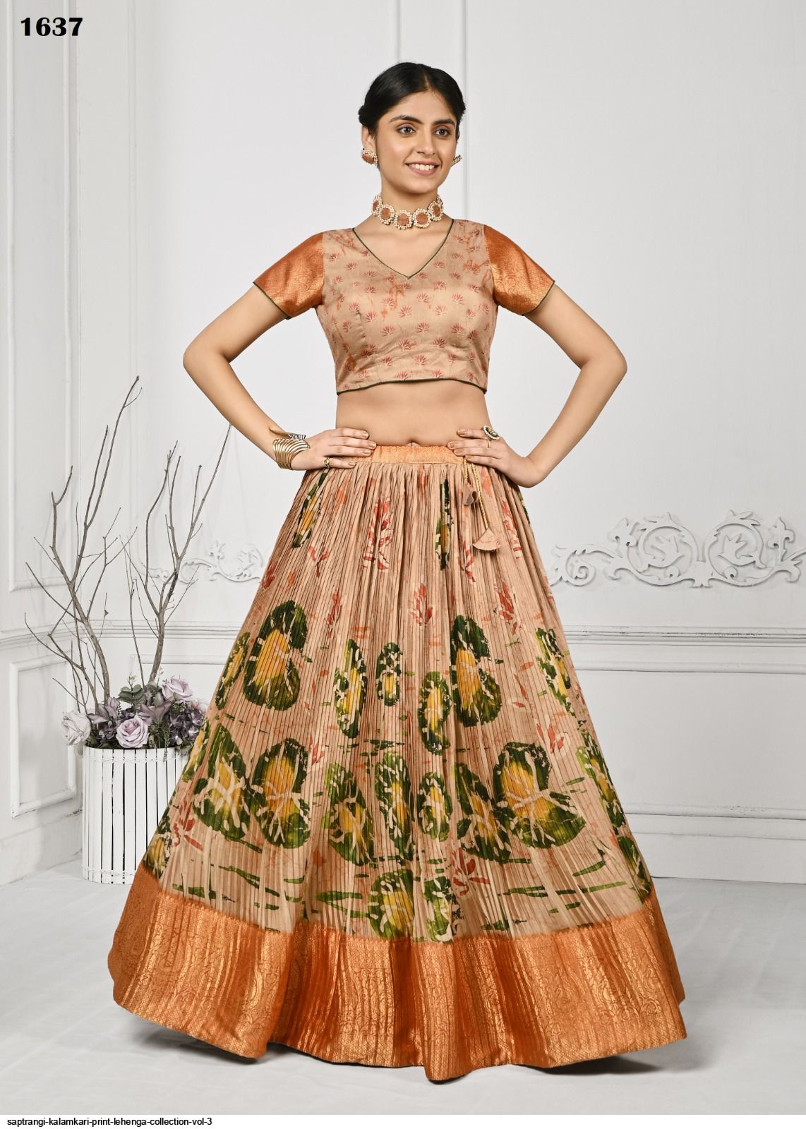 SAPTRANGI KALAMKARI PRINT LEHENGA COLLECTION VOL 3