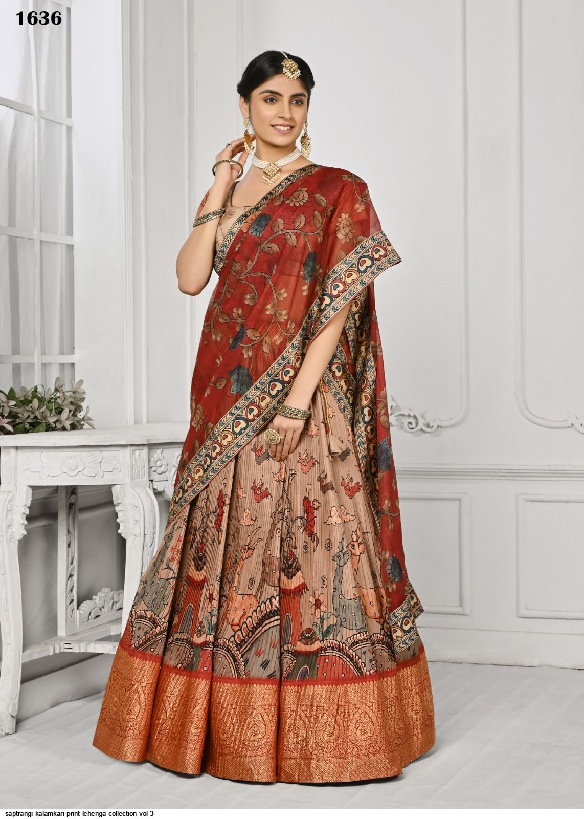 SAPTRANGI KALAMKARI PRINT LEHENGA COLLECTION VOL 3