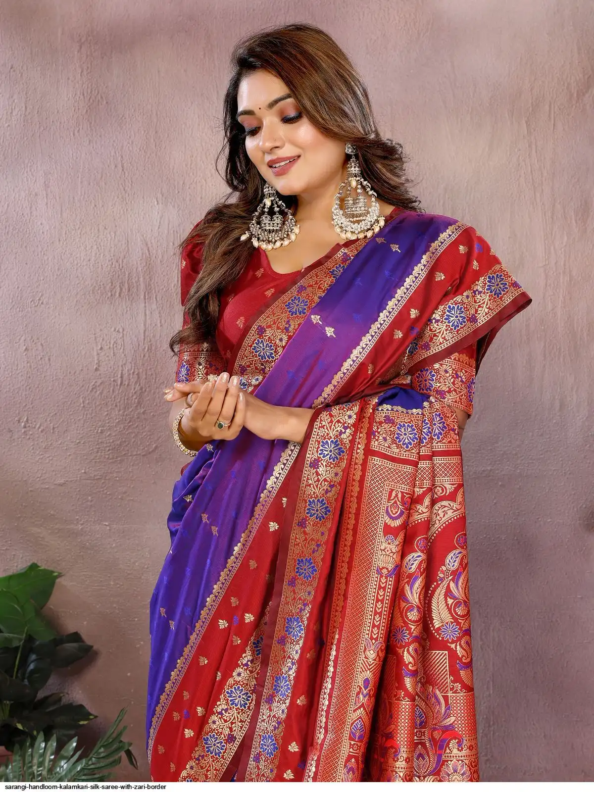 SARANGI Handloom Kalamkari Silk Saree Wholesale