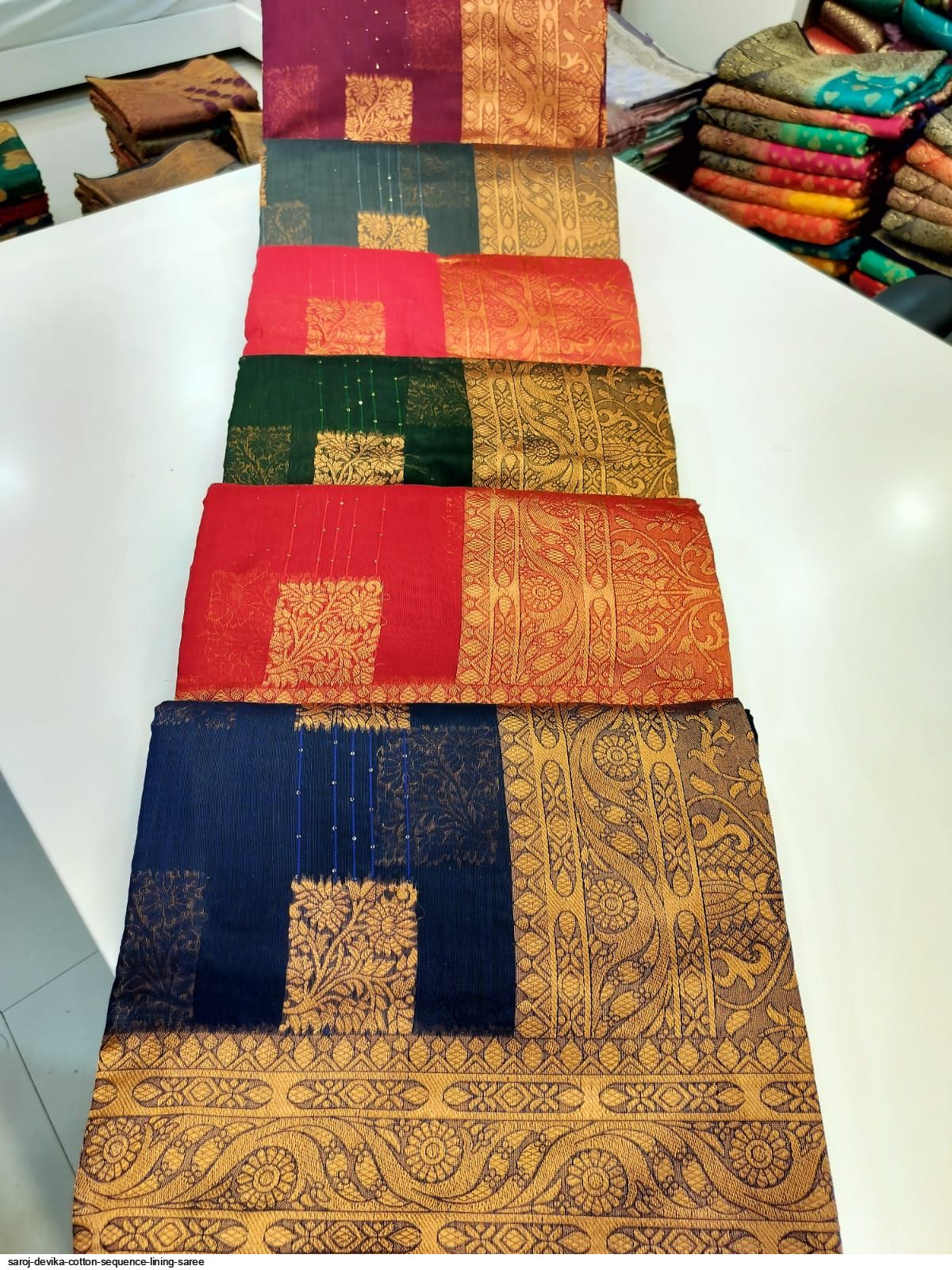 Saroj Devika Cotton SEQUENCE LINING SAREE