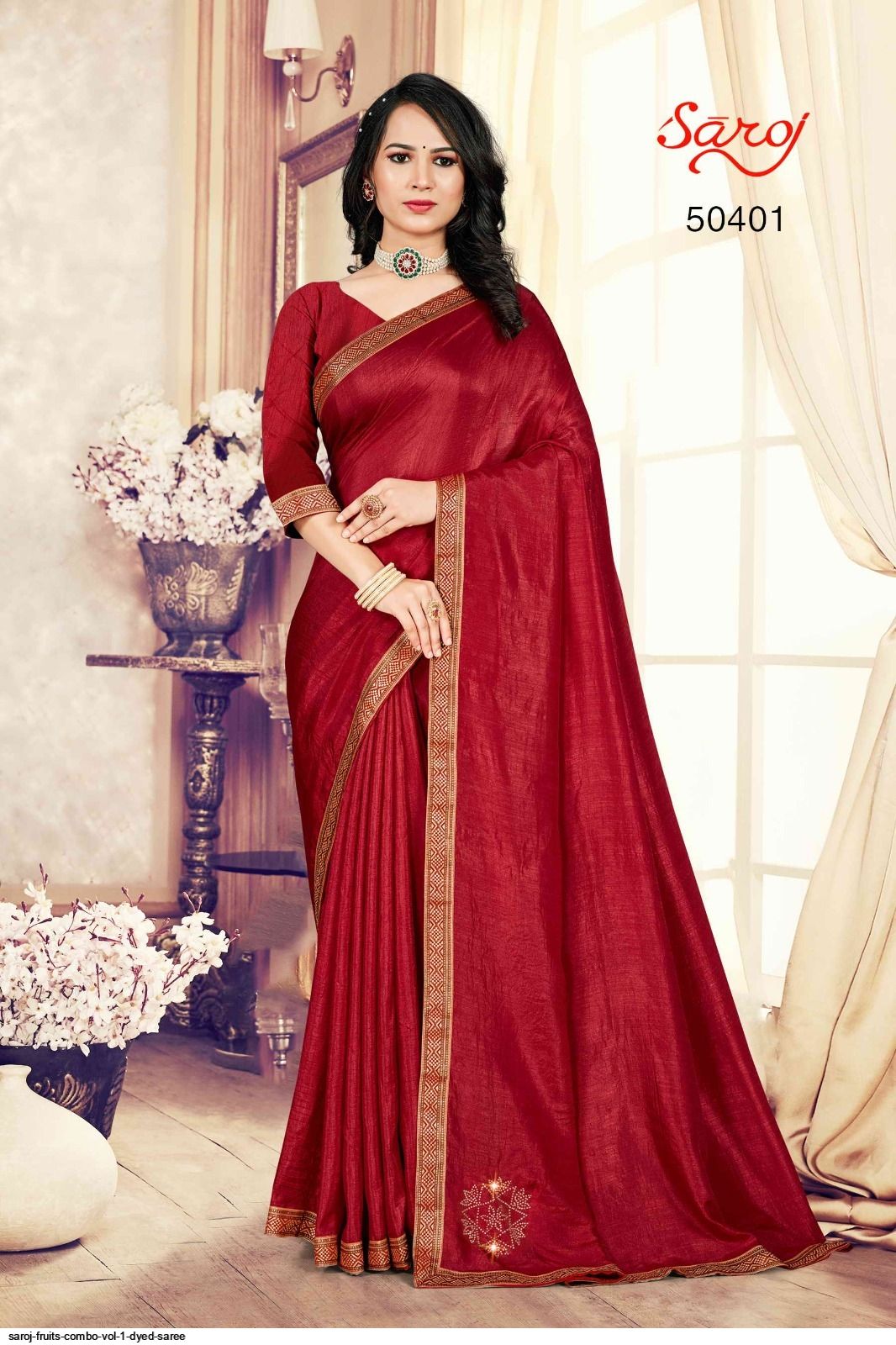 SAROJ FRUITS COMBO VOL 1 DYED SAREE