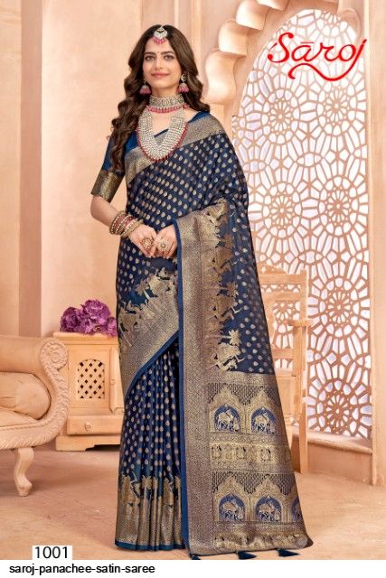 SAROJ PANACHEE SATIN SAREE