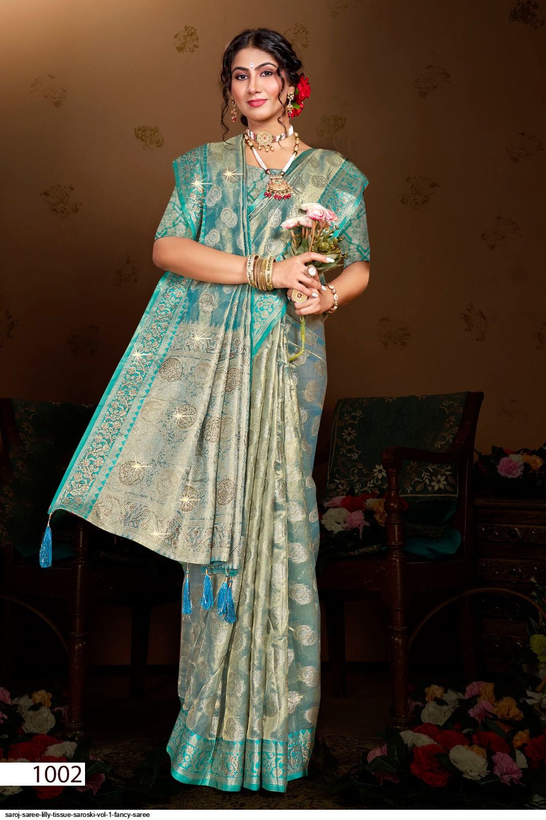 Saroj Saree Lilly Tissue saroski vol 1 fancy saree